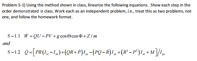 Using the method shown in class, linearize the | Chegg.com