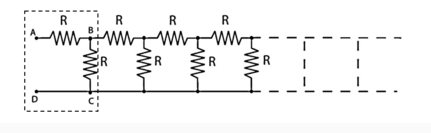 Solved Above is an infinite ladder network with repeating | Chegg.com