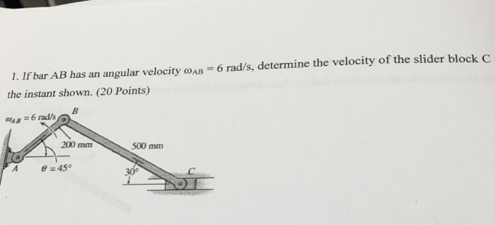 Solved If bar AB has an angular velocity omega_AB = 6 | Chegg.com