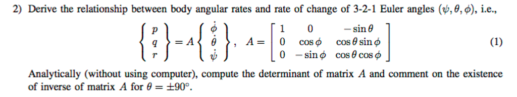 Derive the relationship between body angular rates | Chegg.com
