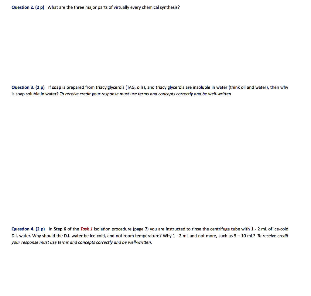 Question 2. (2 p) What are the three major parts of | Chegg.com