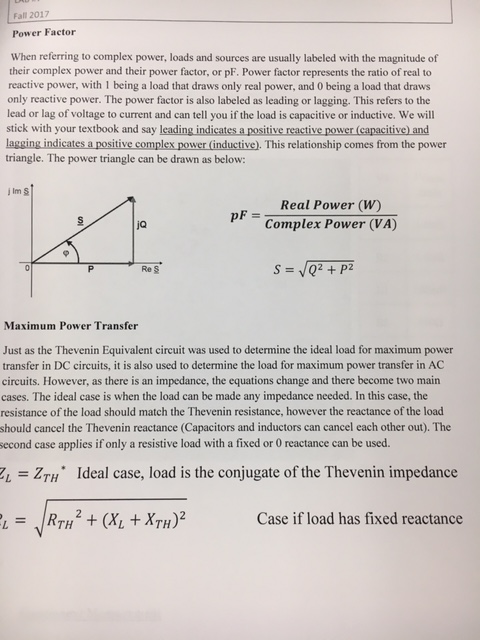 Solved - Complex Power of an AC Circuit OBJECTIVE The | Chegg.com