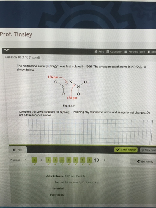 Solved The dinitramide anion [N(NO_2)2^-] was first isolated | Chegg.com