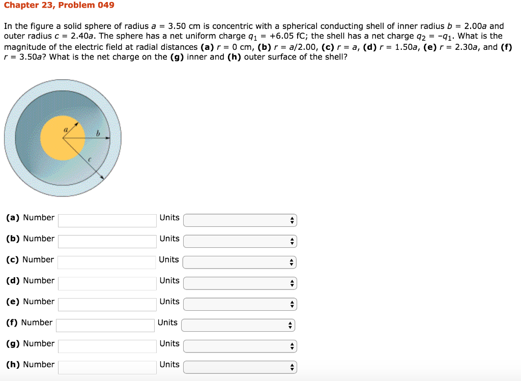 Solved Chapter 23, Problem 049 In the figure a solid sphere | Chegg.com