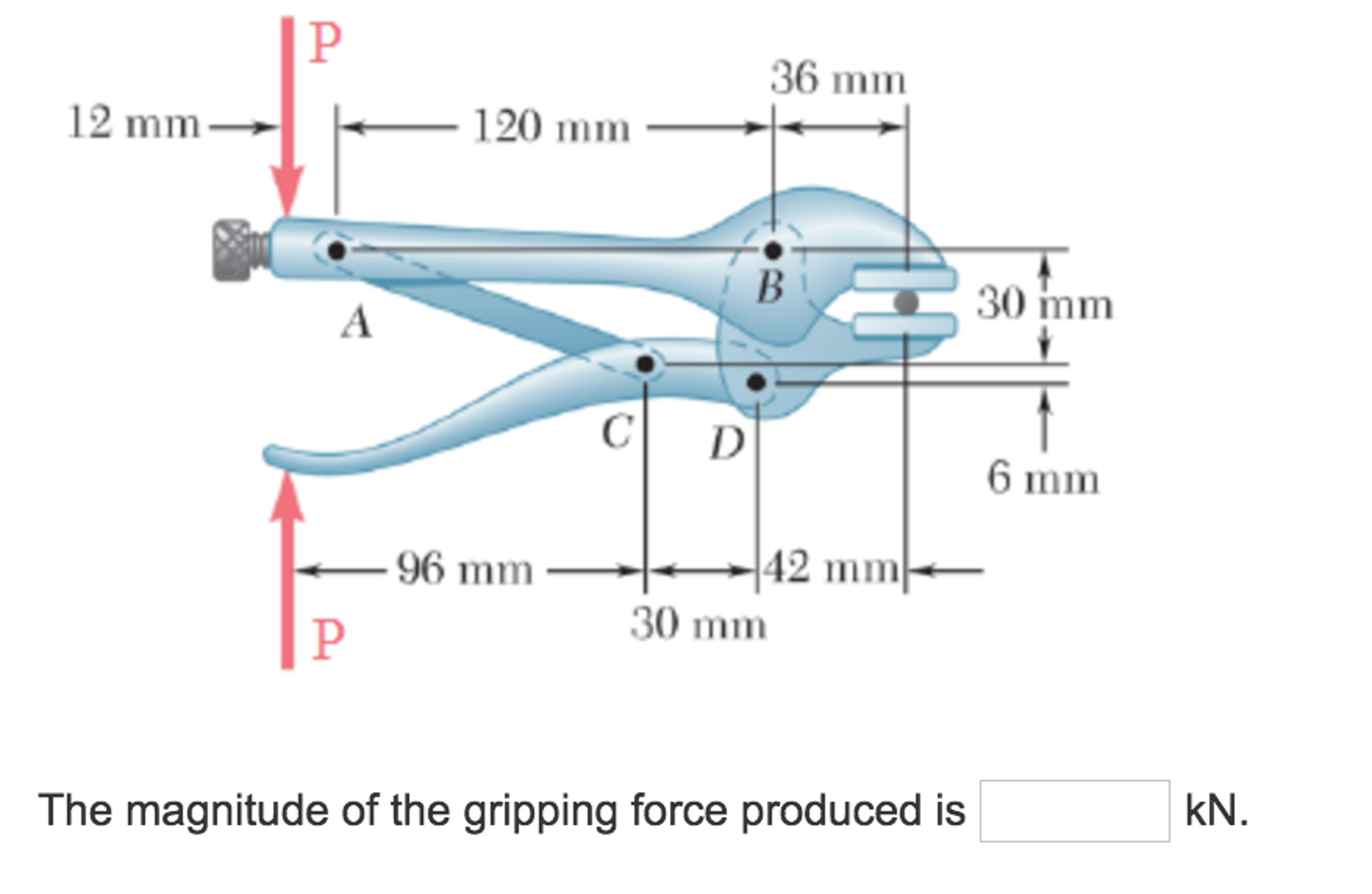 Solved Determine the magnitude of the gripping forces | Chegg.com