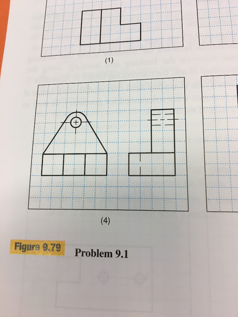 Solved Draw the multiview drawing of the part shown (the one | Chegg.com
