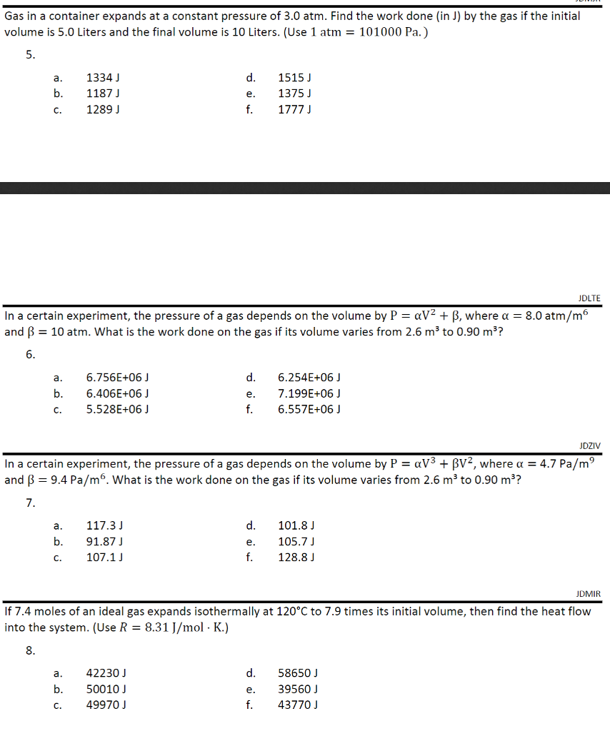 Solved Gas in a container expands at a constant pressure of | Chegg.com