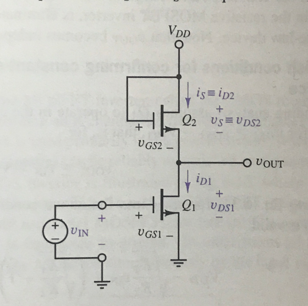 Solved the enhancement- 6.36 The NMOS inverter with load | Chegg.com