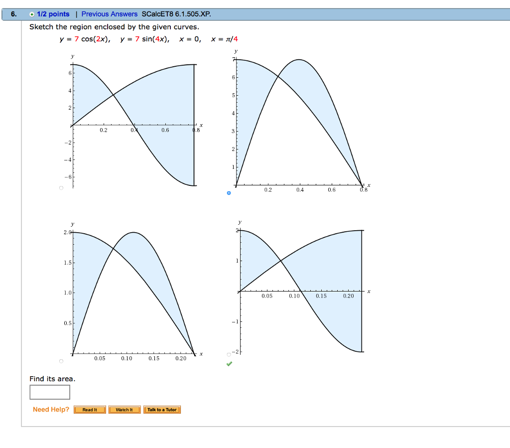 Solved 4. O 0/2 points I Previous Answers SCalcET8 6.1.011.M | Chegg.com Solved 4. O 0/2 points I Previous Answers SCalcET8 6.1.011.M | Chegg.com