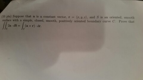 Solved Suppose that a is a constant vector, r = (x, y, z), | Chegg.com