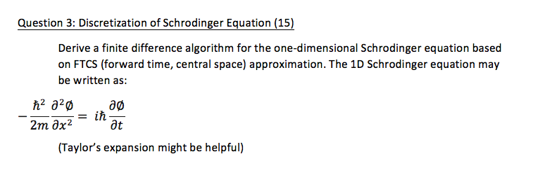 Solved Derive a finite difference algorithm for the | Chegg.com