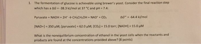 Solved The fermentation of glucose is achievable using | Chegg.com