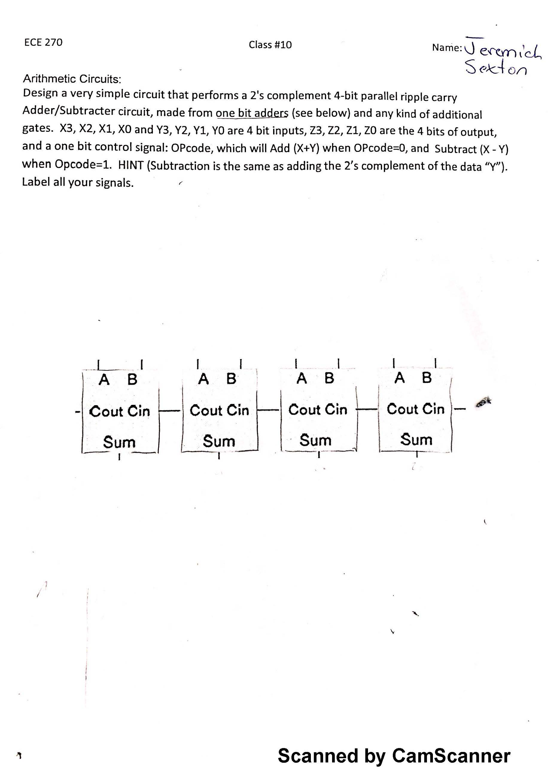 Design a very simple circuit that performs a 2's | Chegg.com