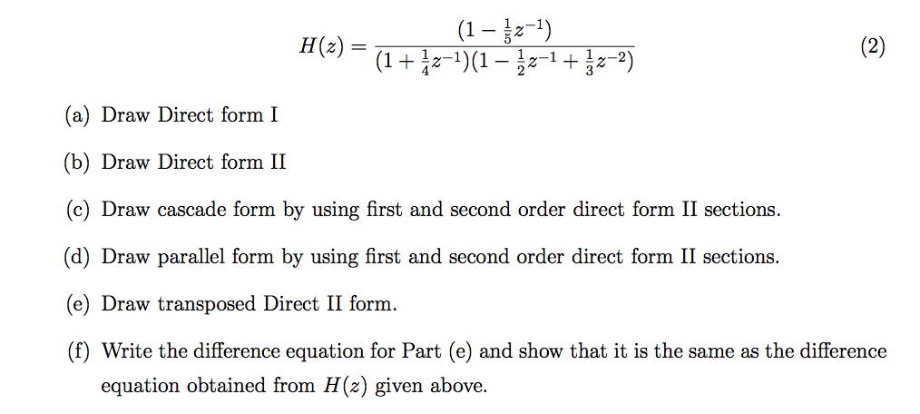 Solved H Z 1 1 5 Z 1 1 1 4z 1 1 1 2z 1