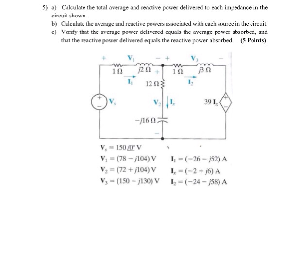 Solved Calculate The Total Average And Reactive Power 4213