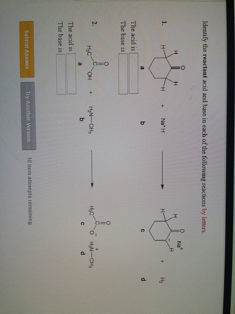Solved Identify the reactant acid and base in each of the | Chegg.com