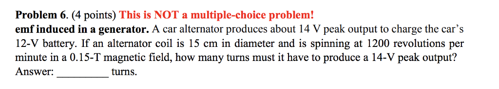 Solved Problem 6. (4 points) This is NOT a multiple-choice | Chegg.com
