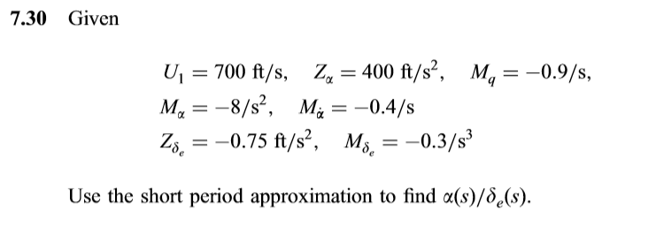 7.30 Given U, = 700 ft/s, Z,-400 ft/s, M,--0.9/s, Use | Chegg.com
