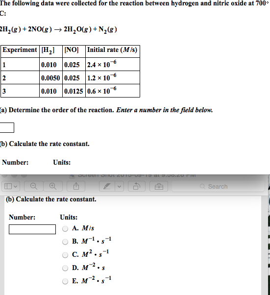 Solved The following data were collected for the reaction | Chegg.com