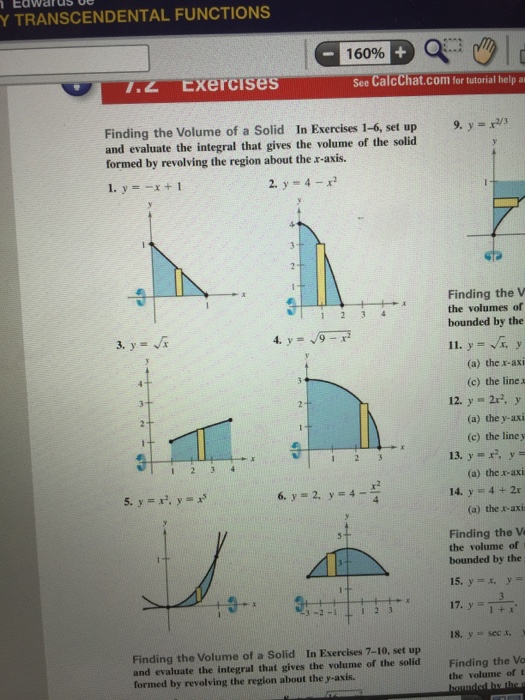 Solved Finding the Volume of a Solid In Exercises 1-6, set | Chegg.com