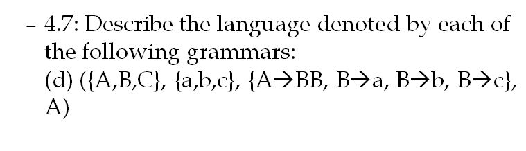 Solved 4.7: Describe the language denoted by each of the | Chegg.com