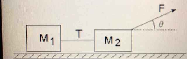 Solved Two masses M1 = 5.10 kg and M2 = 4.10 kg are on a | Chegg.com
