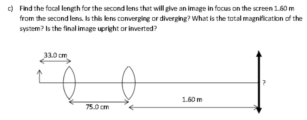 Solved 2. A lens system is formed with two lenses separated | Chegg.com