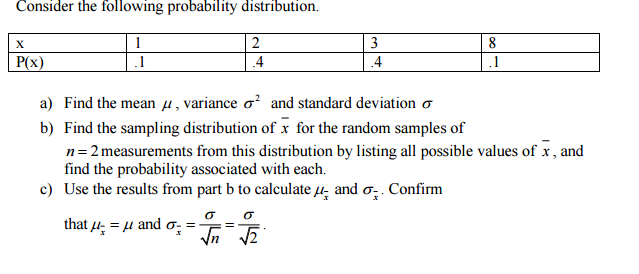 Solved Consider the following probability distribution. | Chegg.com