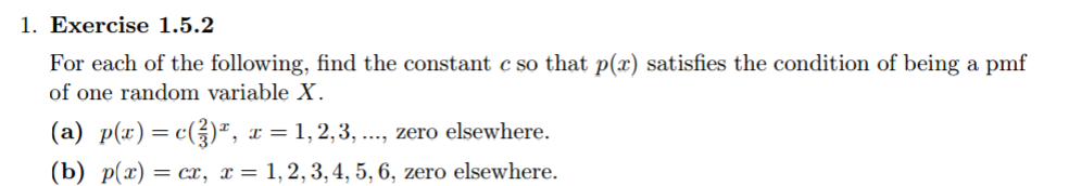 Solved For each of the following, find the constant c so | Chegg.com