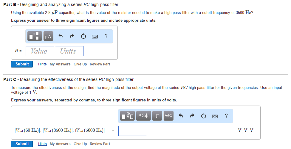Solved Learning Goal: To analyze and design a passive, | Chegg.com