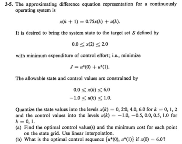Solved 3-5. The approximating difference equation | Chegg.com