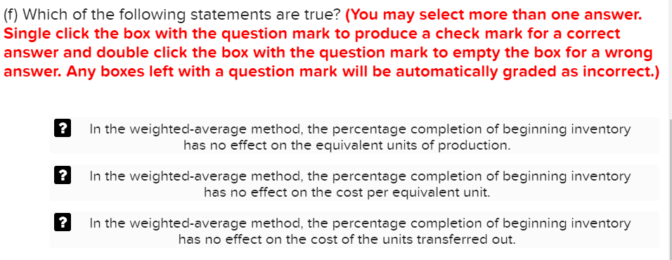 Solved (f) Which of the following statements are true? (You | Chegg.com