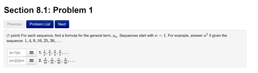 Solved Section 8.1: Problem 1 Previous Problem List Next (1 | Chegg.com