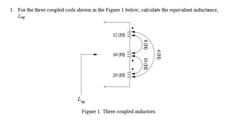 Solved For the three coupled coils shown in the Figure 1 | Chegg.com