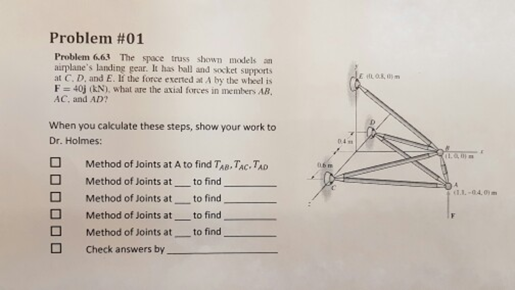 The space truss shown models an airplane's landing | Chegg.com