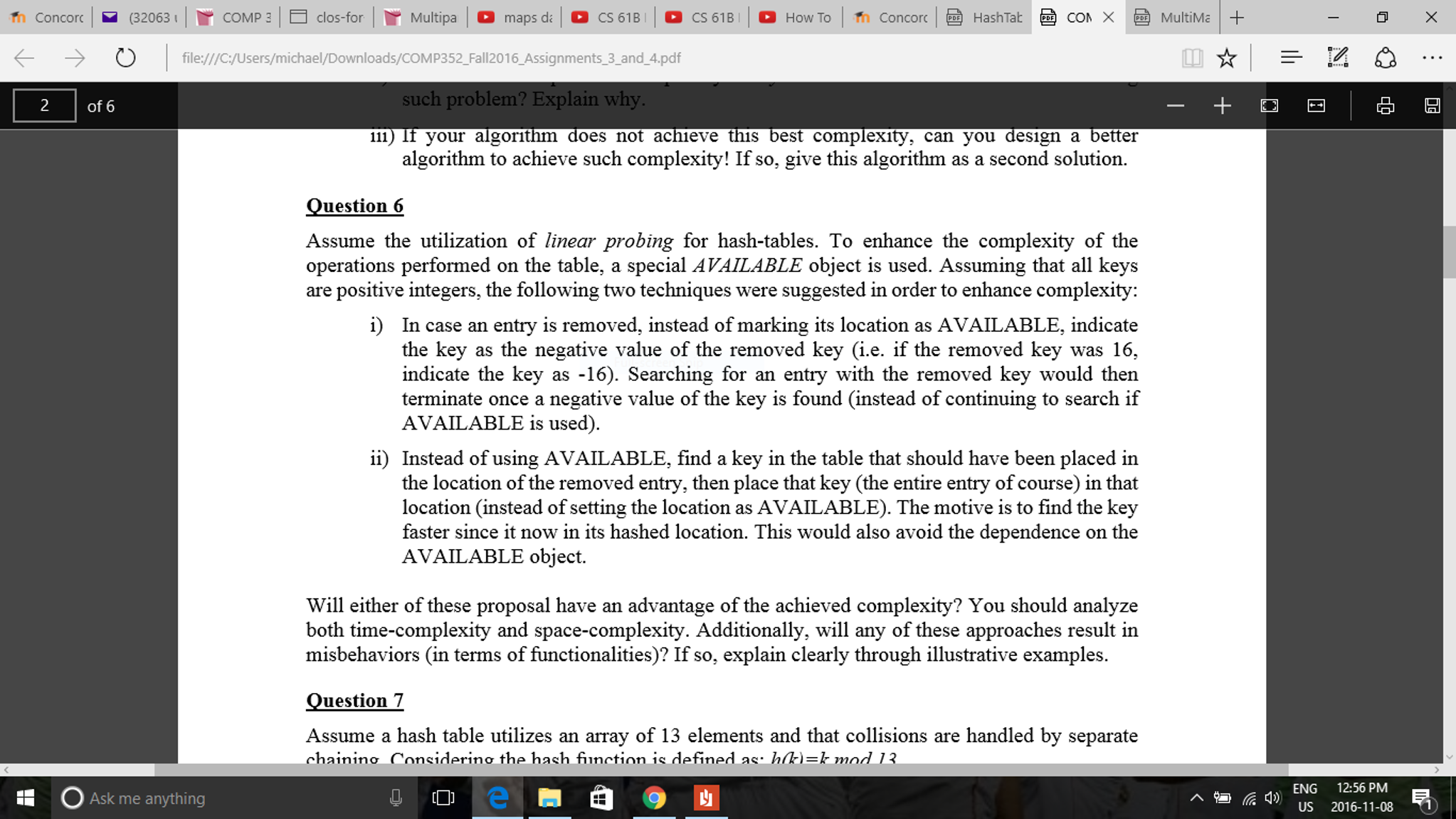 Solved Assume the utilization of linear probing for | Chegg.com
