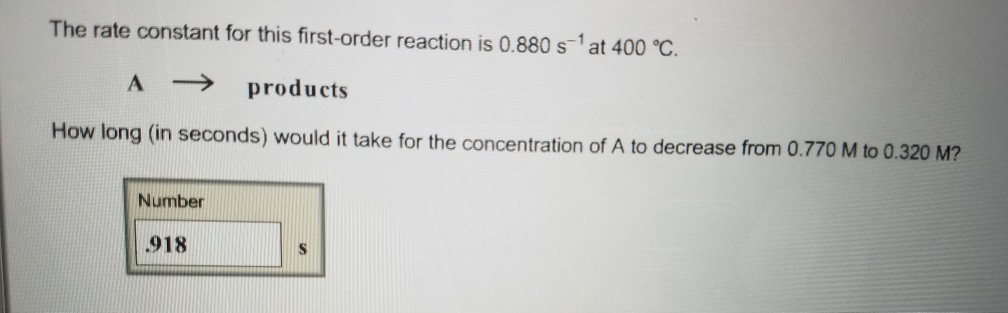 Solved The rate constant for this first-order reaction is | Chegg.com