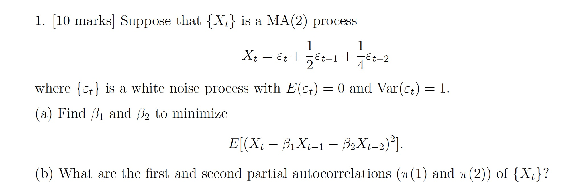 Suppose that {X_t} is a MA(2) process X_t = | Chegg.com