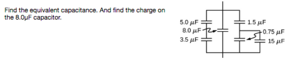 Solved Find the equivalent capacitance. And find the charge | Chegg.com
