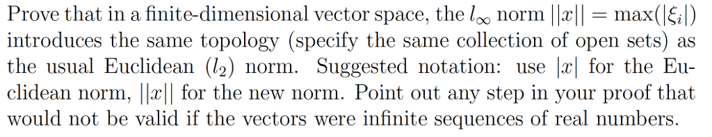 Solved Prove That In An Infinite Dimensional Vector Space