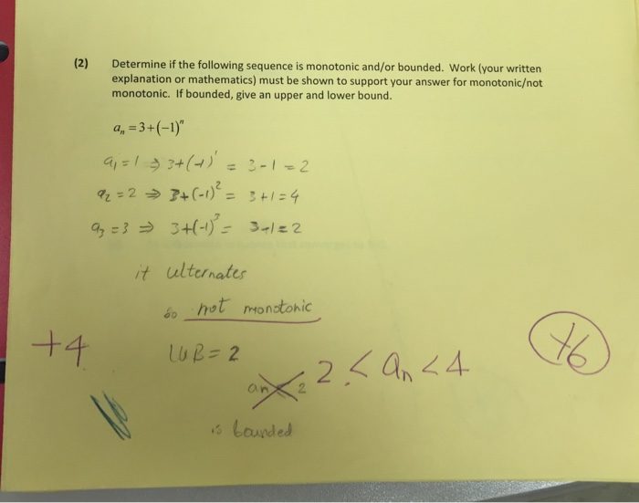 Solved Determine if the following sequence is monotonic | Chegg.com