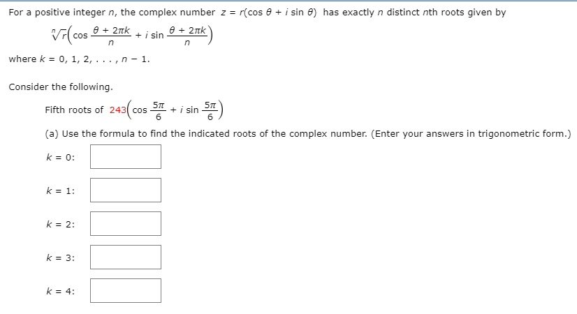 Solved For a positive integer n, the complex number z = | Chegg.com