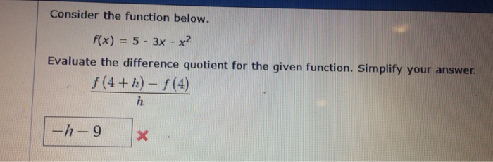 Solved Consider the function below. F(x) = 5 - 3x - x^2 | Chegg.com