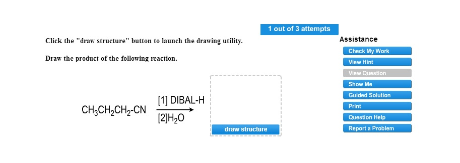 Solved 1 out of 3 attempts Click the "draw structure" button | Chegg.com