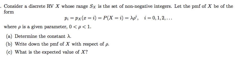 Solved Consider a discrete RV X whose range Sx is the set of | Chegg.com