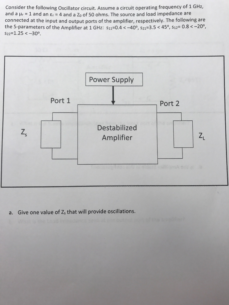 Solved Consider the following oscillator circuit. Assume a | Chegg.com
