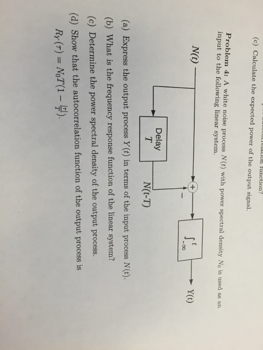 Solved Calculate the expected power of the output signal. A | Chegg.com