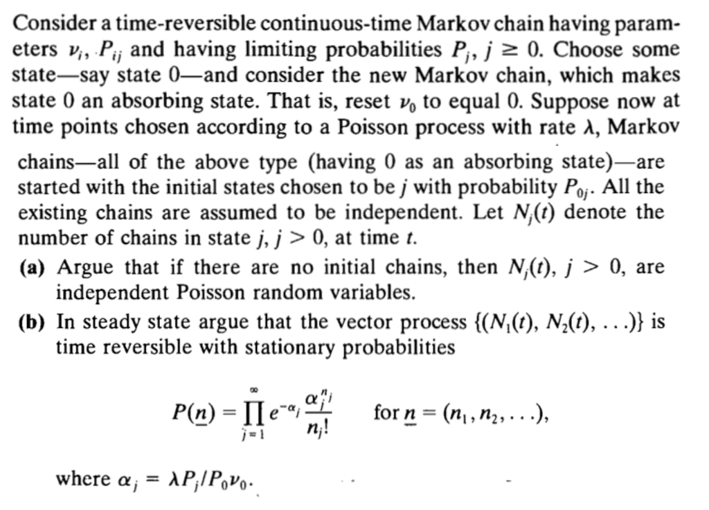 Consider a time-reversible continuous-time Markov | Chegg.com