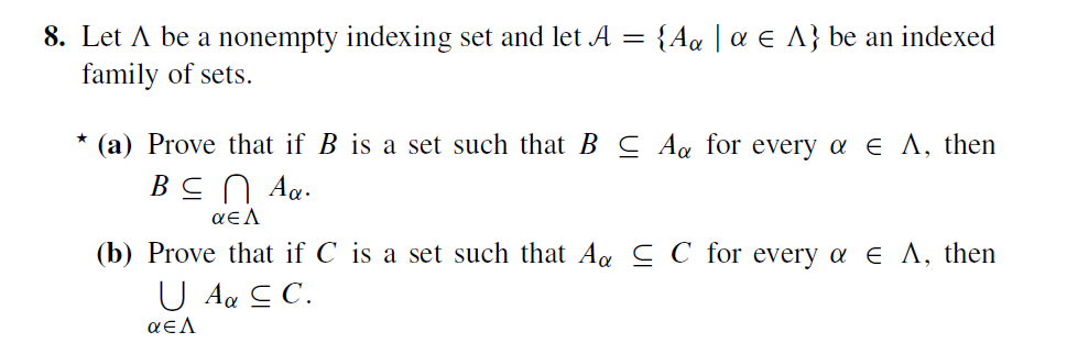 8. Let A be a nonempty indexing set and let it = {A | Chegg.com