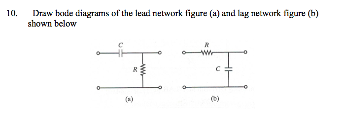 Solved Draw bode diagrams of the lead network figure (a) and | Chegg.com
